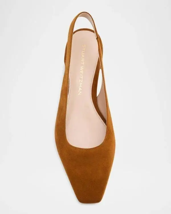 STUART WEITZMAN Stassi Suede Slingback Flats - Bohotan