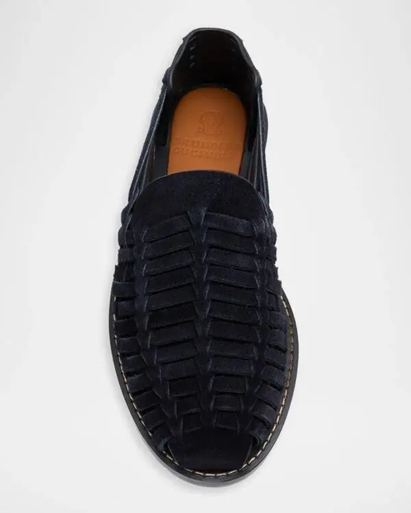 Brunello Cucinelli Apos;s Woven Suede Sandals