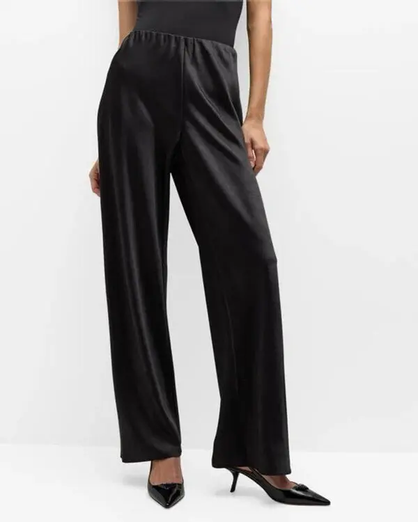 Vince Colette High-waist Fluid Satin Bias Pants - Black