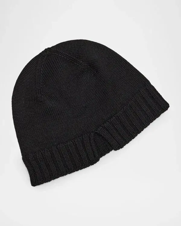 Bottega Veneta Logo Wool Beanie - Nero