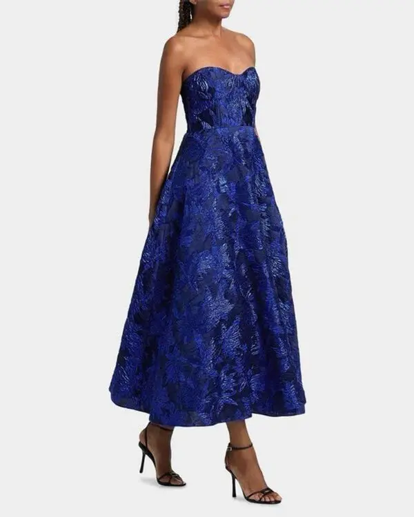 AS IT MAY Livia Floral Jacquard Midi-dress