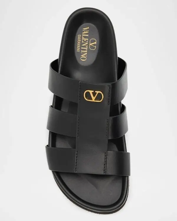 Valentino Garavani Apos;s Studshield Calfskin Vlogo Slide Sandals