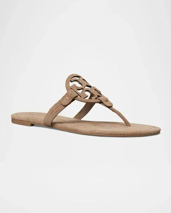 Tory Burch Miller Suede Thong Sandals - River Rock