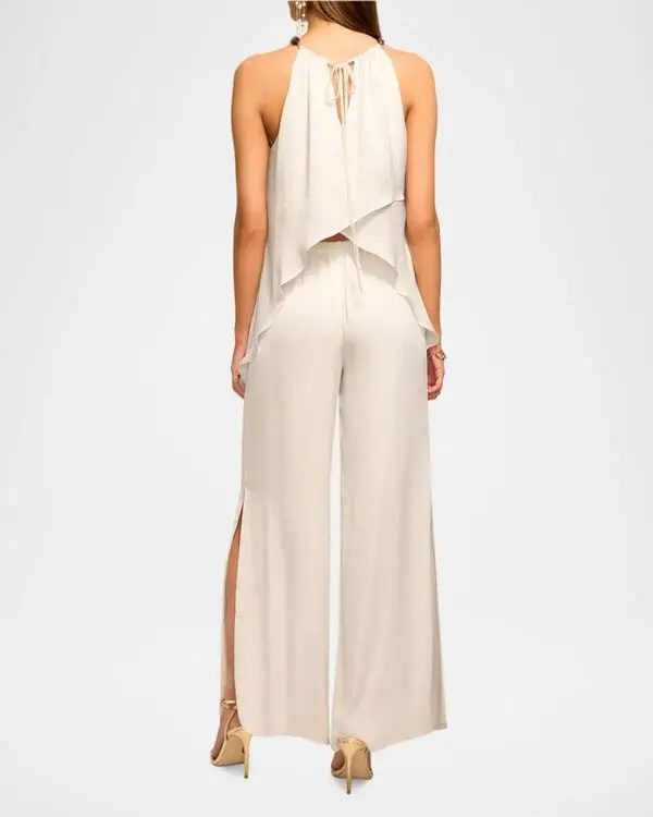 Ramy Brook Jolie Crepe Side-slit Pants
