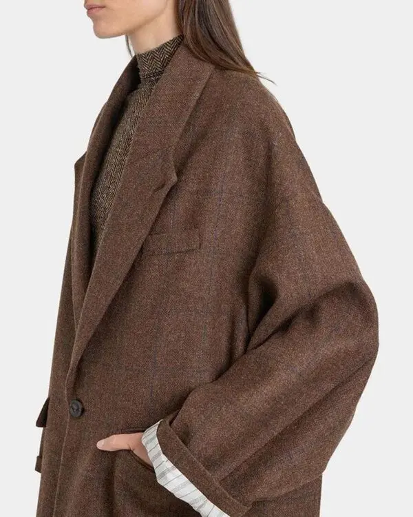 MAISON MARGIELA Cocooning Oversized Windowpane Check Coat