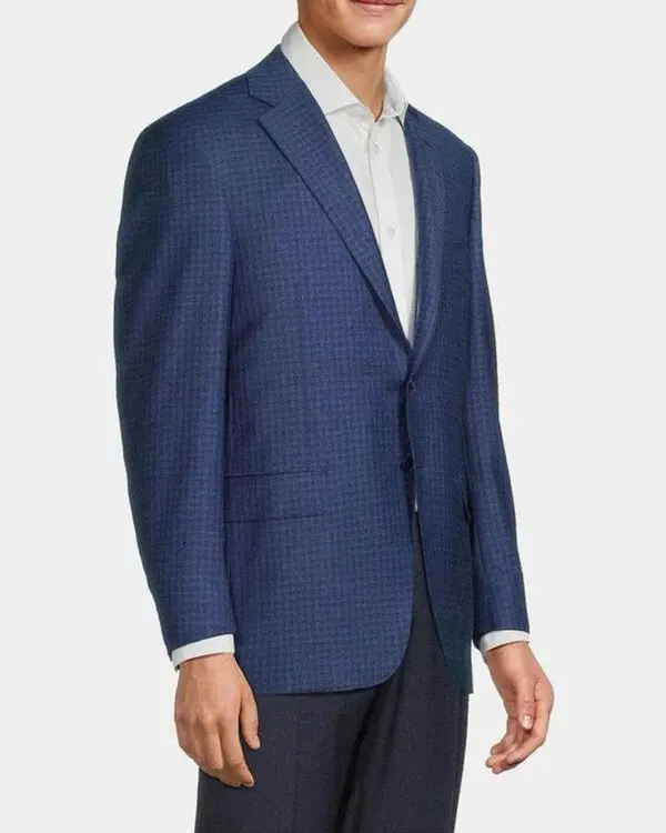 Canali Micro-plaid Wool Business Sport Coat