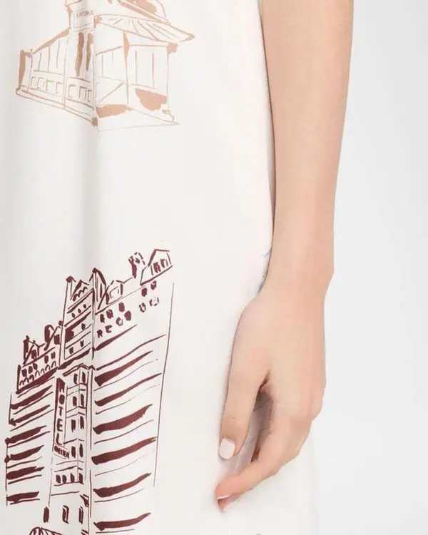 Lafayette 148 New York Sleeveless Manhattan-print Midi Shift Dress - Cloud Multi