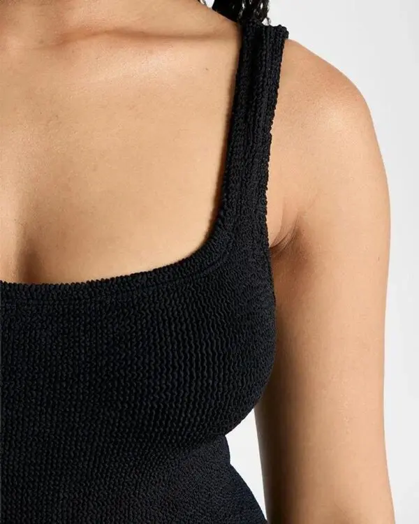 Hunza G Square-neck One-piece Swimsuit - Black