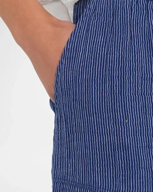 Eileen Fisher Striped Gauzy Organic Cotton Shorts - Dpdiv