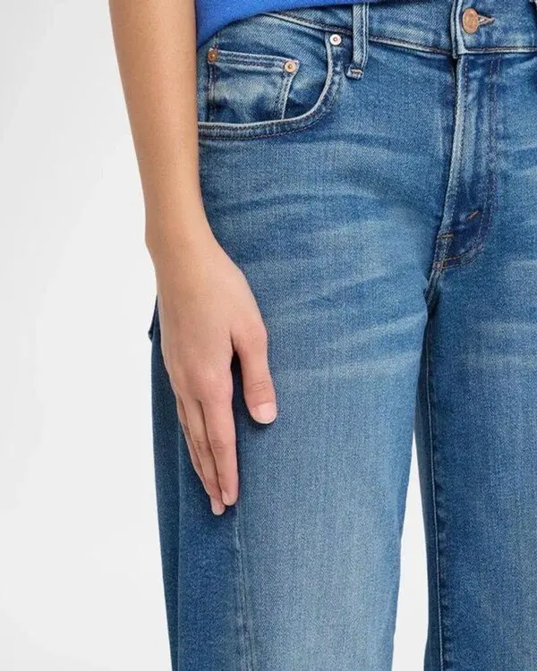 MOTHER Lil Mid-rise Sidestepp Wide-leg Jeans
