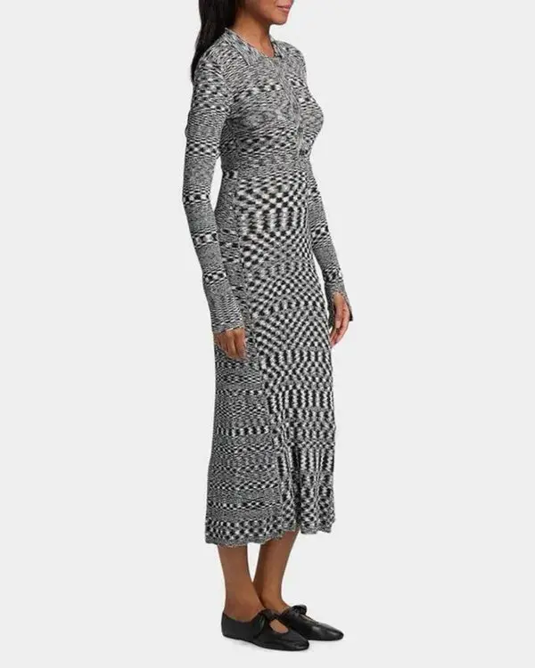 GANNI Space-dyed Knit Sheath Midi-dress