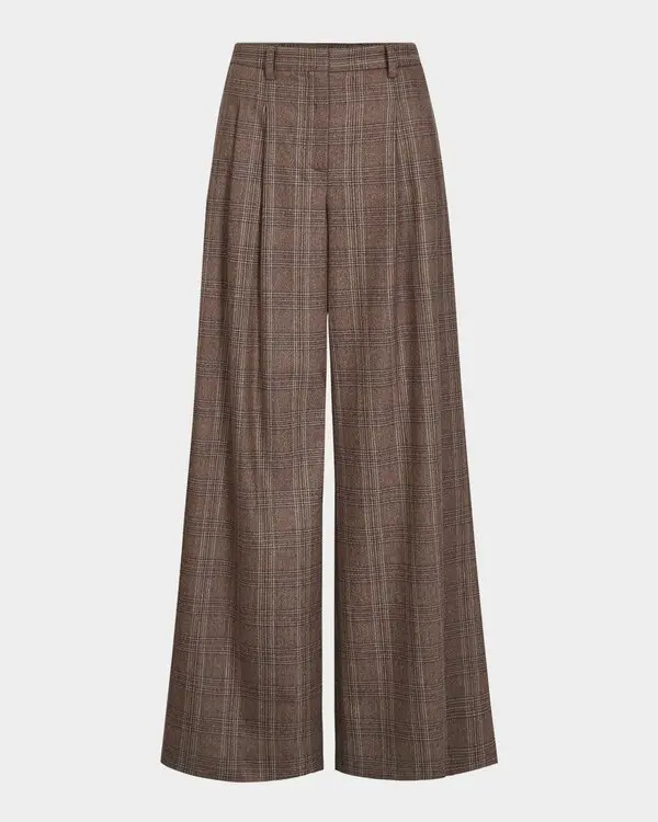 TWP Avery Plaid Wool-blend Pants