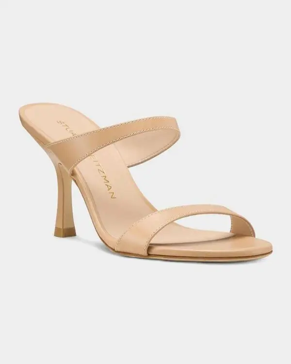 STUART WEITZMAN 85mm Nudist Leather Dual-strap Sandals
