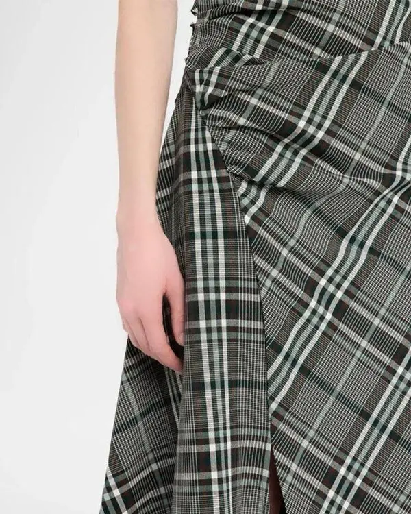 Simkhai Burke Plaid Cowl-neck Maxi Dress - Everglade