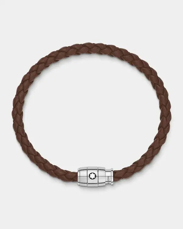 Montblanc Leather &amp; Stainless Steel Bracelet - Brown