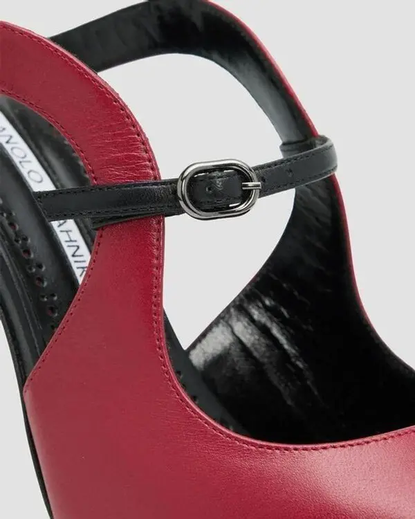 Manolo Blahnik 105mm Chungasan Leather Slingback Sandals