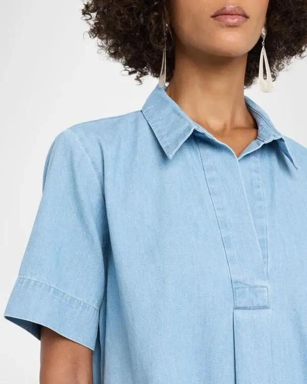 Eileen Fisher Organic Cotton Denim Shift Dress - Ltwsh