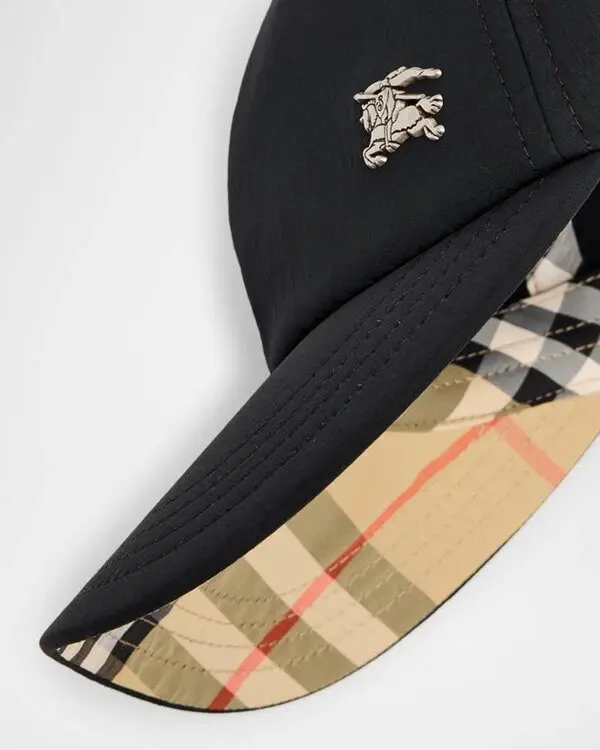 Burberry Apos;s Check-lined Equestrian Knight Baseball Cap