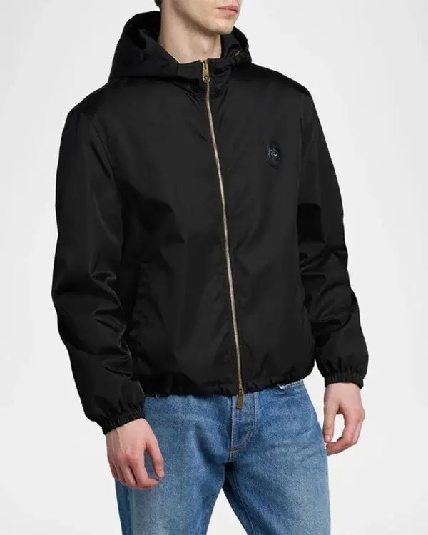 Versace Apos;s Nylon Twill Hooded Jacket