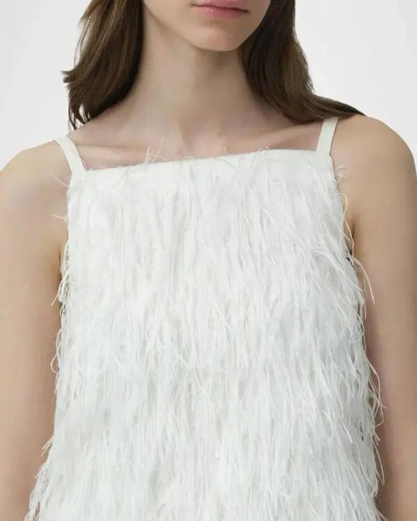Simkhai Kalla Feather Mini Dress - Ivory