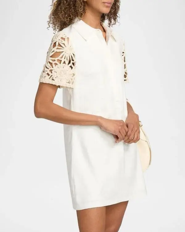 Ramy Brook Celine Linen-blend Mini Shirtdress