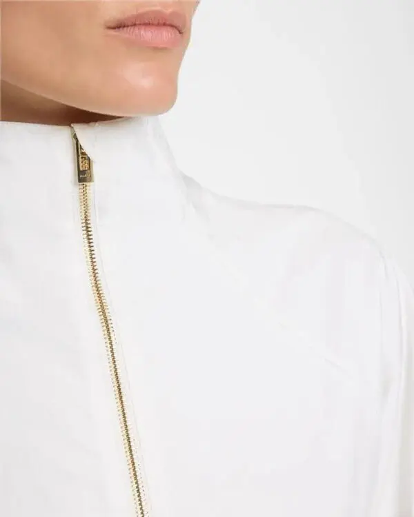 Alaïa Cotton Poplin Peplum Jacket - Blanc