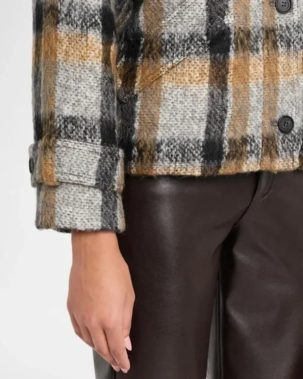 Simkhai Virelle Plaid Brushed Knit Jacket