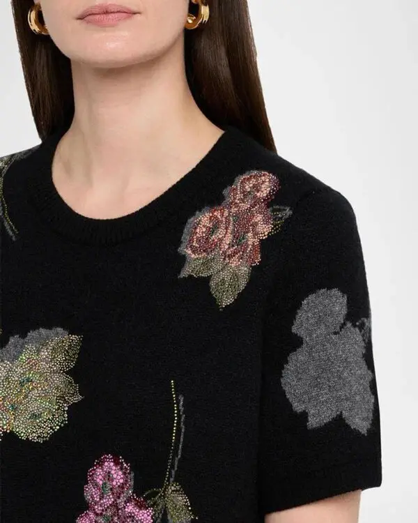 Libertine Primrose Shadows Short-sleeve Cashmere Sweater