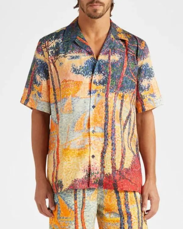 Vilebrequin Apos;s Printed Linen Camp Shirt