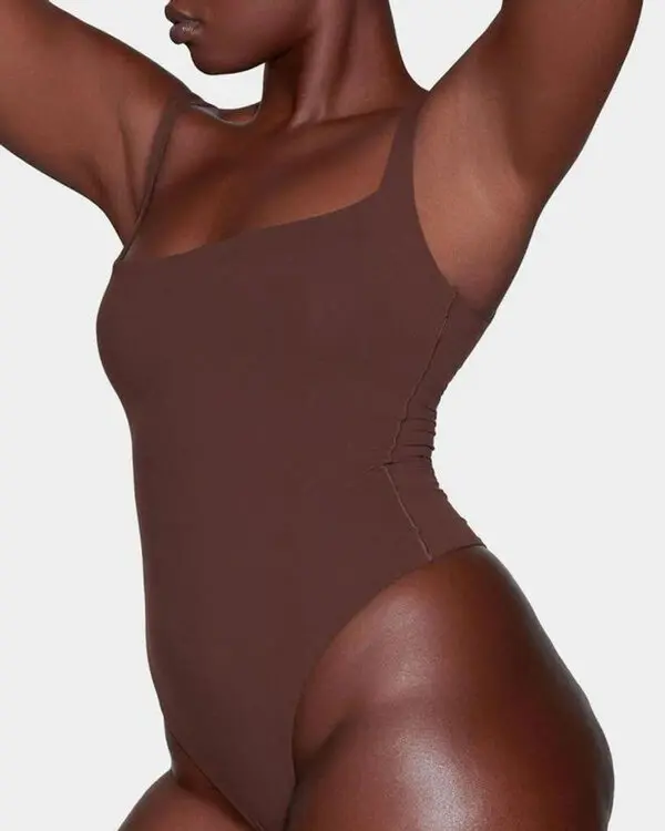 SKIMS Fits Everybody Square-neck Bodysuit - Cocoa