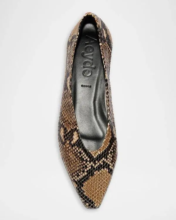 AeydĒ Betty Leather Ballerina Flats - Hazelnut