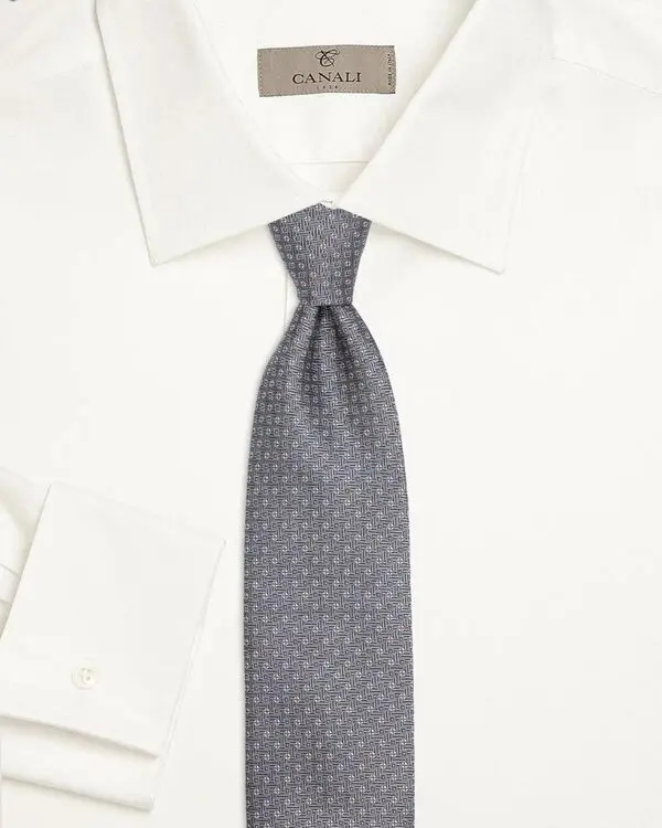 Canali Apos;s Geometric Silk Tie