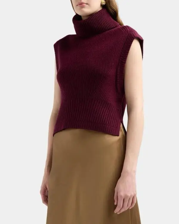 Simkhai Maple Ribbed Wool-cashmere Top - Fig