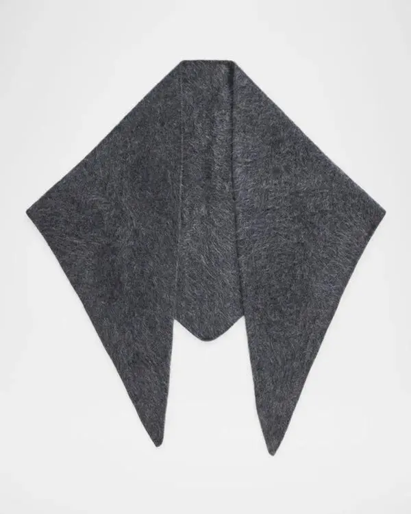 LISA YANG Brushed Cashmere Bandana Scarf - Graphite