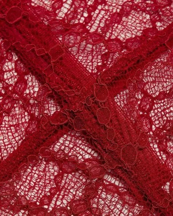 Kiki De Montparnasse Mon Cheri Sheer Lace Bodysuit - Red