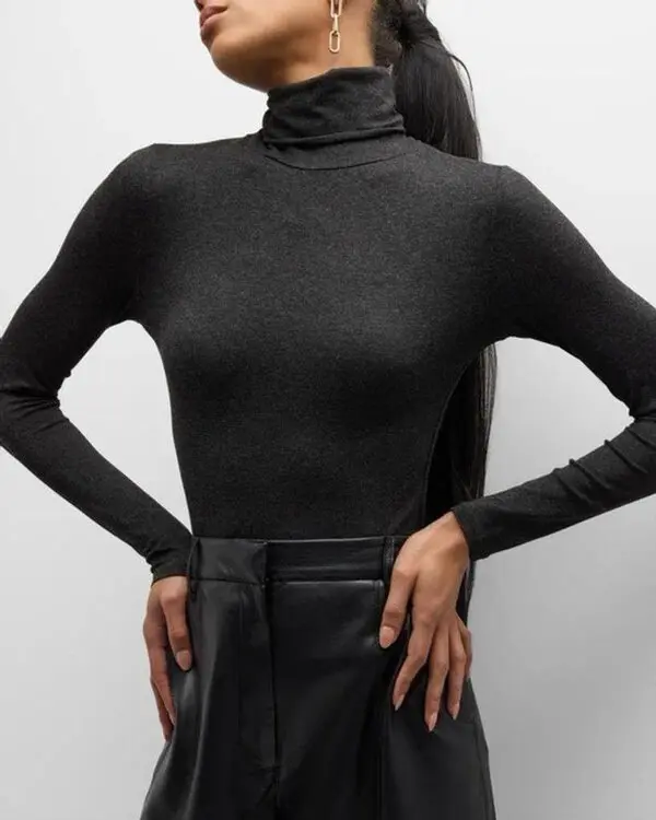 Majestic Filatures Soft Touch Long-sleeve Turtleneck - Anthracite