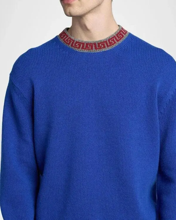 Versace Apos;s Greca Wool-cashmere Crewneck Sweater