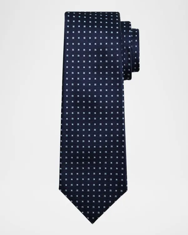 Kiton Apos;s Micro-geometric Silk 7-fold Tie