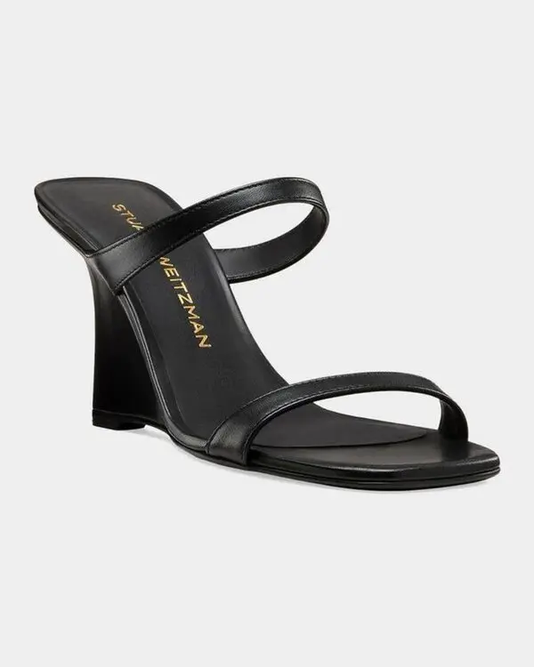 STUART WEITZMAN 85mm Vinnie Leather Wedge Sandals