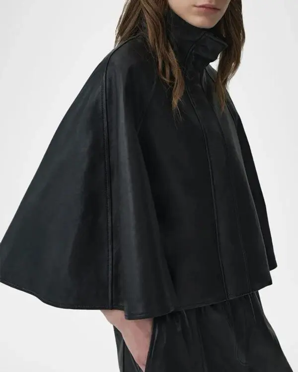 Simkhai Orvik Leather Cape Jacket