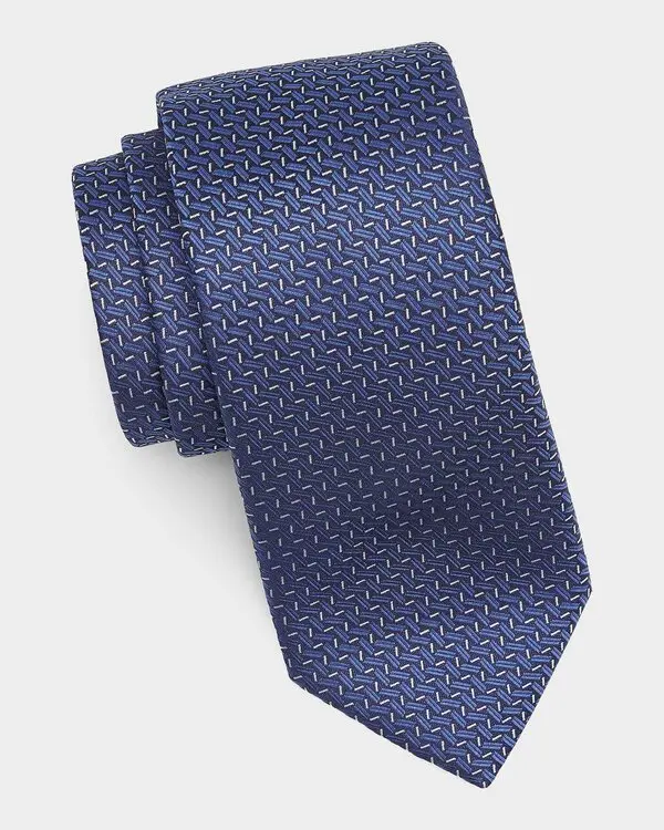 Canali Zigzag Woven Silk Tie