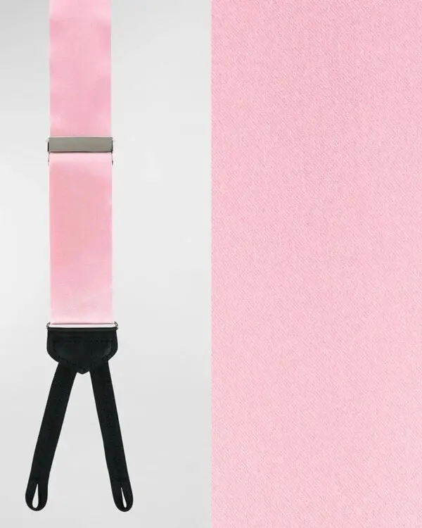 Trafalgar Apos;s Sutton Solid Silk Suspender Braces - Pink