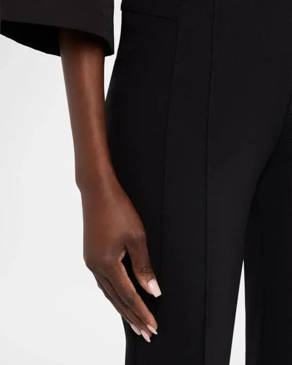 Lafayette 148 New York Gramercy Cropped Slim-fit Pintuck Pants - Black