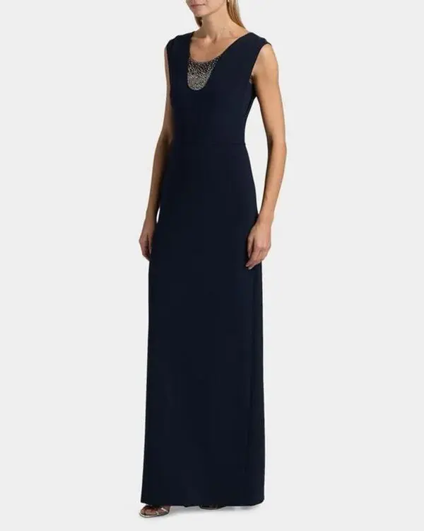 SACHIN BABI Natalie Embellished Stretch-crepe Scoopneck Gown