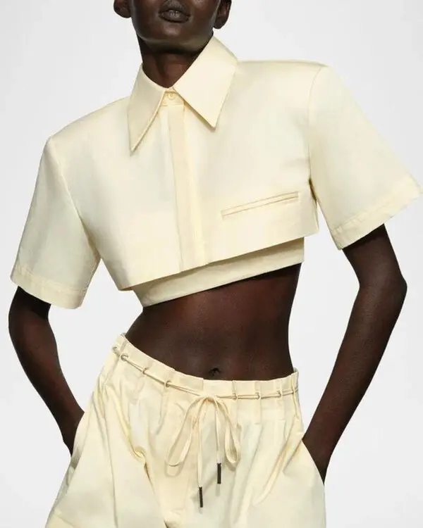 ET OCHS Calvin Button-down Crop Top