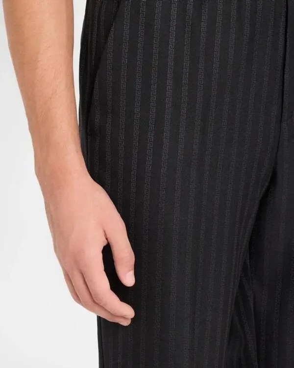 Versace Apos;s Greca Jacquard Wool Trousers