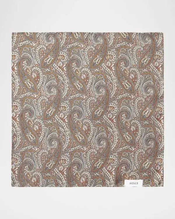 Eton Apos;s Double-face Printed Silk Pocket Square
