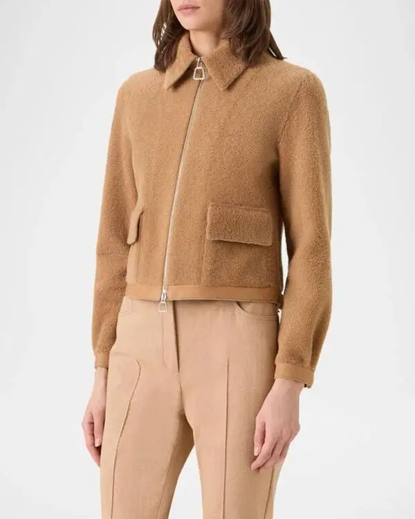 Akris Sady Lamb Shearling Short Jacket