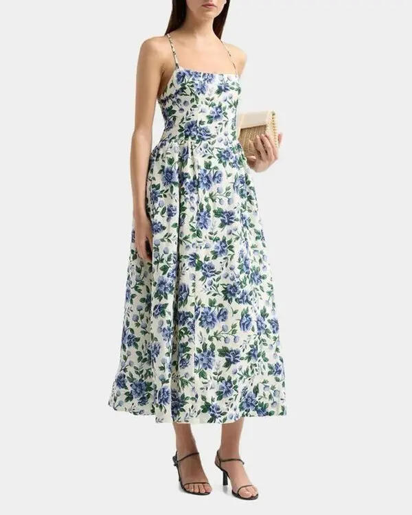 PALM NOOSA Enamour Floral Linen Midi Dress
