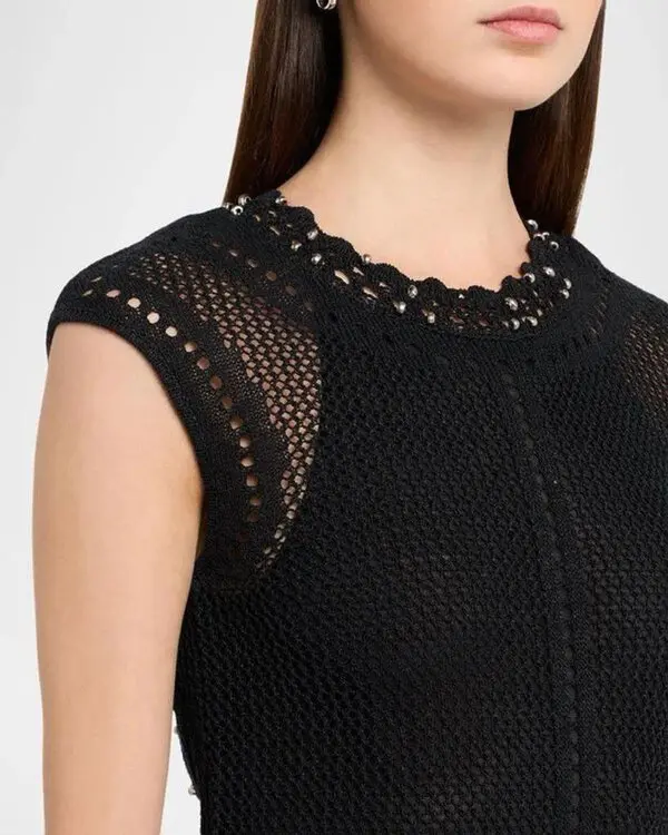 Isabel Marant Étoile Metaya Crochet Knit Backless Maxi Dress